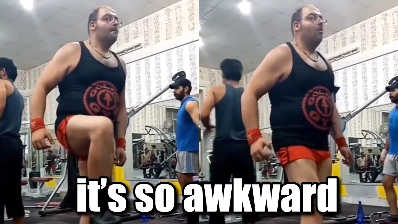 Awkward gym posing.. - YouTube
