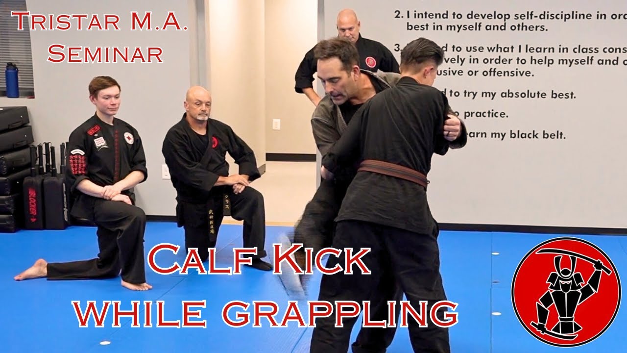 Calf Kicking While Grappling Using Pressure Points - YouTube