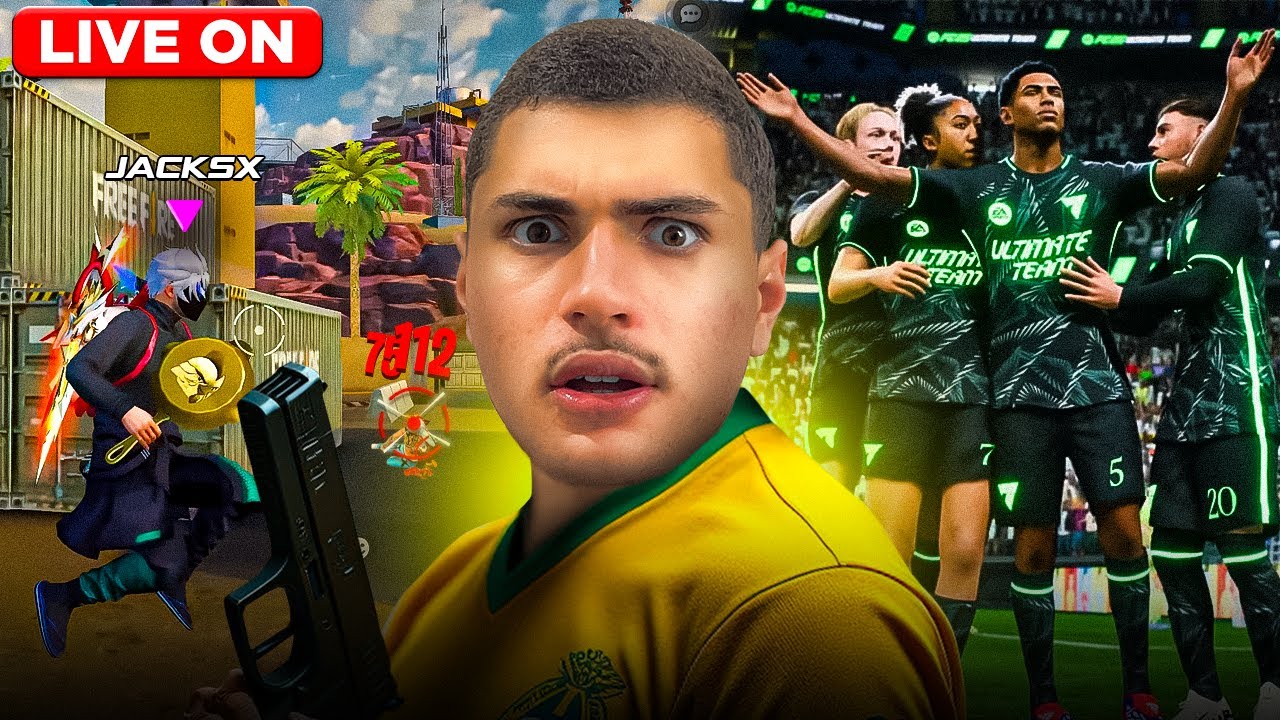 🔥😈HOJE É DIA DE QUEBRAR TUDO NO FF E NO EA FC 25!🔥😈 FREE FIRE AO VIVO! JACKsx FF - YouTube