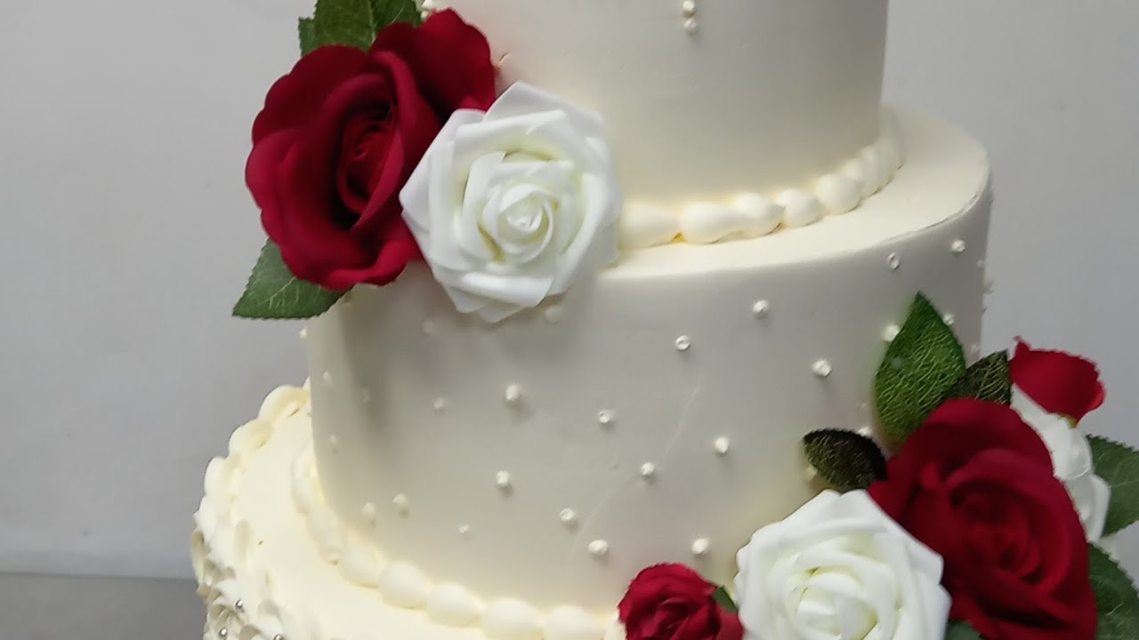 How to make a 3 tier wedding cake - YouTube