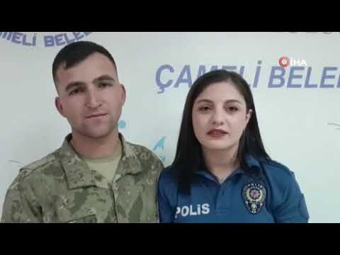 Maçta başlayan asker polis aşkı nikah masasında noktalandı