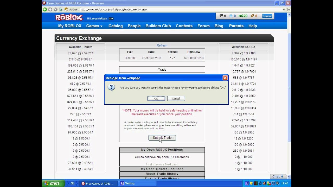 Roblox how to exchange tix for robux - YouTube
