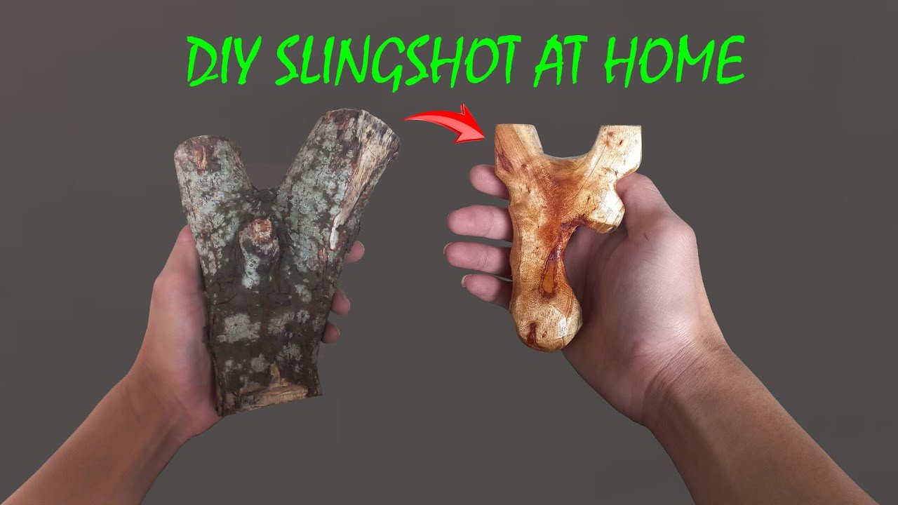 Make an Easy Survival Slingshot at Home DIY - YouTube
