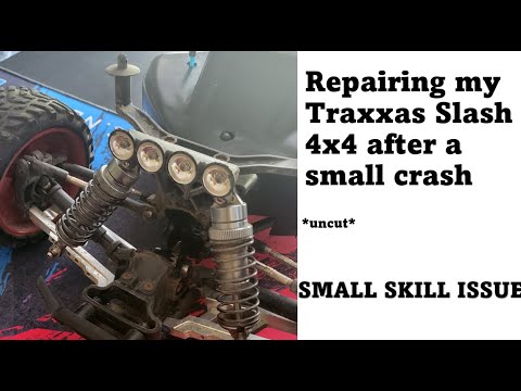 Repairing my Traxxas Slash 4x4 after a minor front collision - YouTube