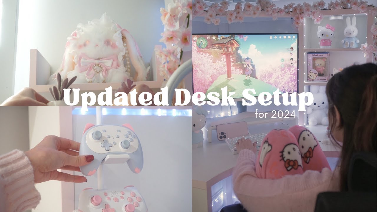 2024 cute desk setup/ gaming setup makeover ♥ | Pinterest inspired ...