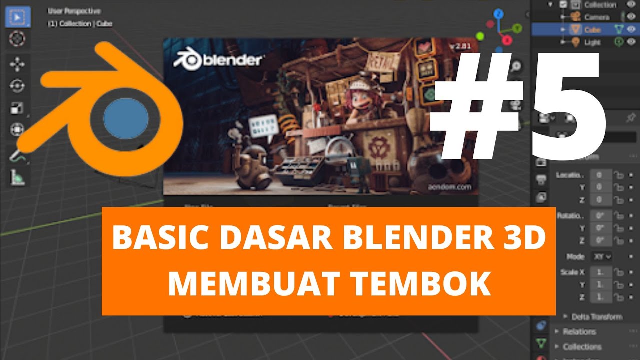 5 Tutorial 3D Blender Pemula Dasar Membuat Tembok - YouTube