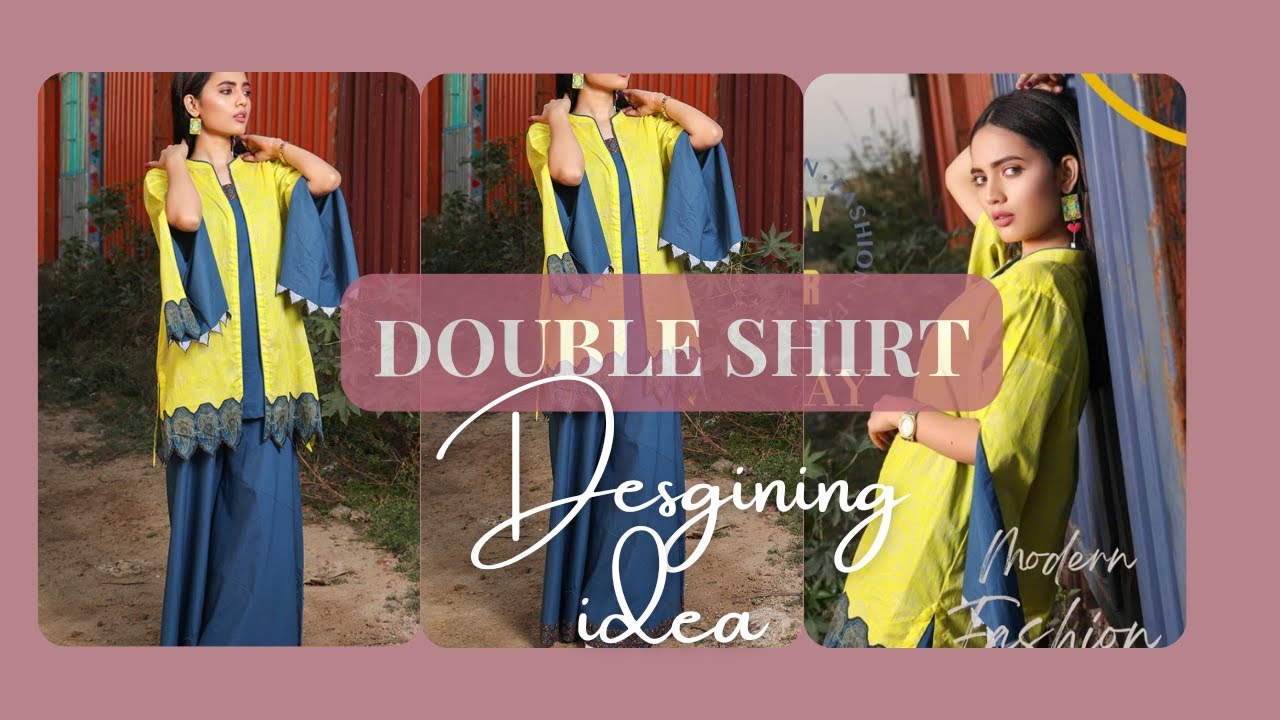 Double shirt dress designing idea,Double Shirt Gown style Dresses,Front ...
