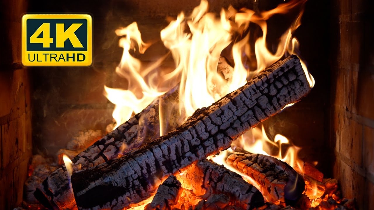 FIREPLACE 4K 🔥 Cozy Fireplace (12 HOURS) with Crackling Fire Sounds ...