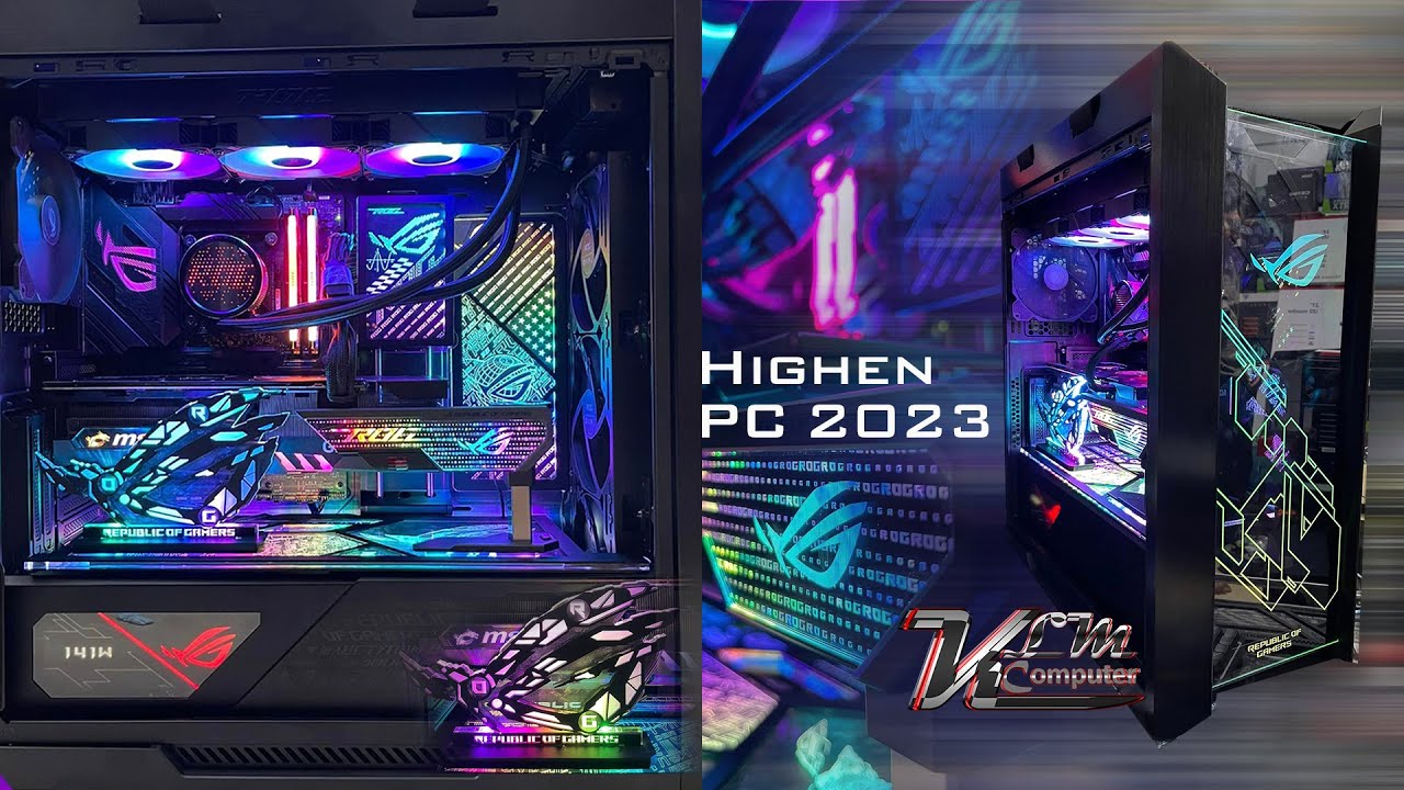 CPU Core i9 13900K PC/VGA RTX 4090 24G Set Rog Strix Highen Computer ...