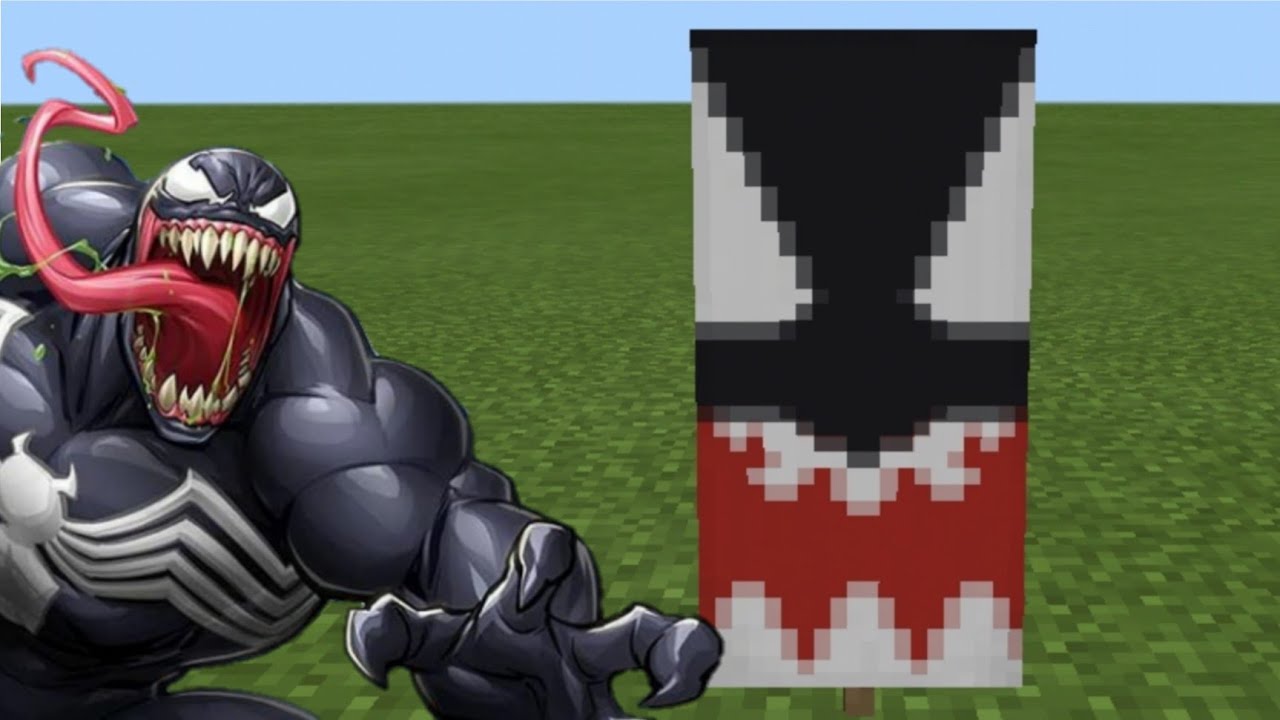 How to make a Venom banner in minecraft - YouTube
