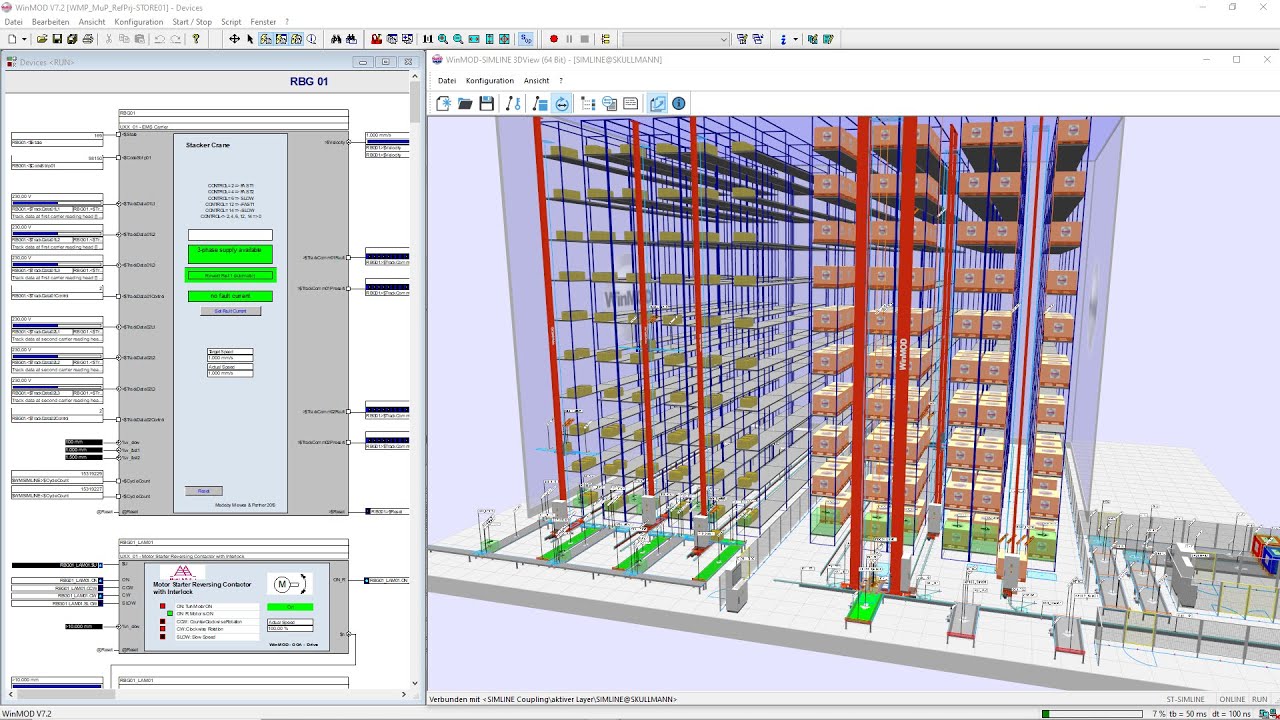 Virtual Commissioning for Intralogistics with WinMOD - YouTube