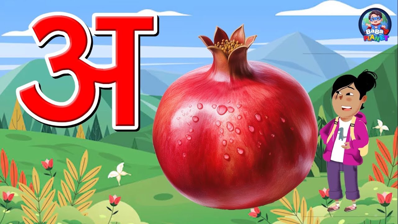 अ से अनार, आ से आम, हिंदी वर्णमाला, अआइईउऊ,क से कबूतर,a se anar,aa se ...