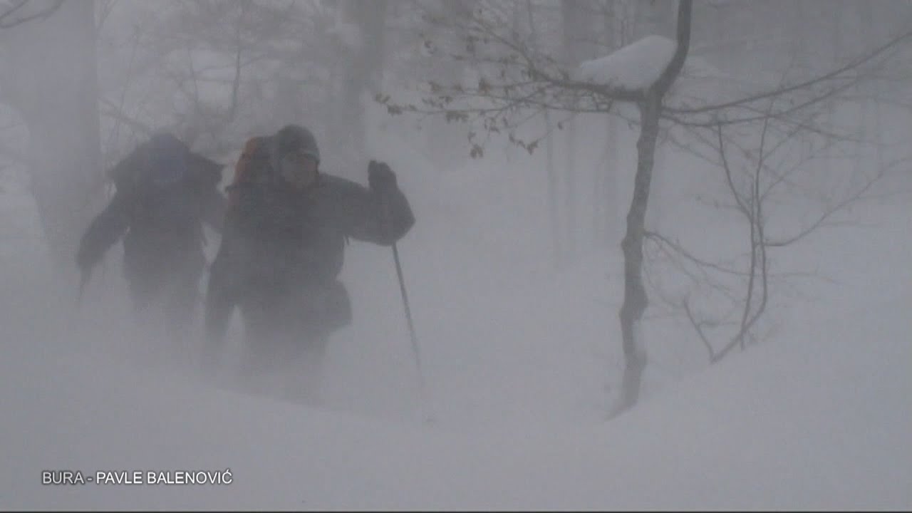 Extreme blizzard conditions, where Bura wind blows from (winter hike ...