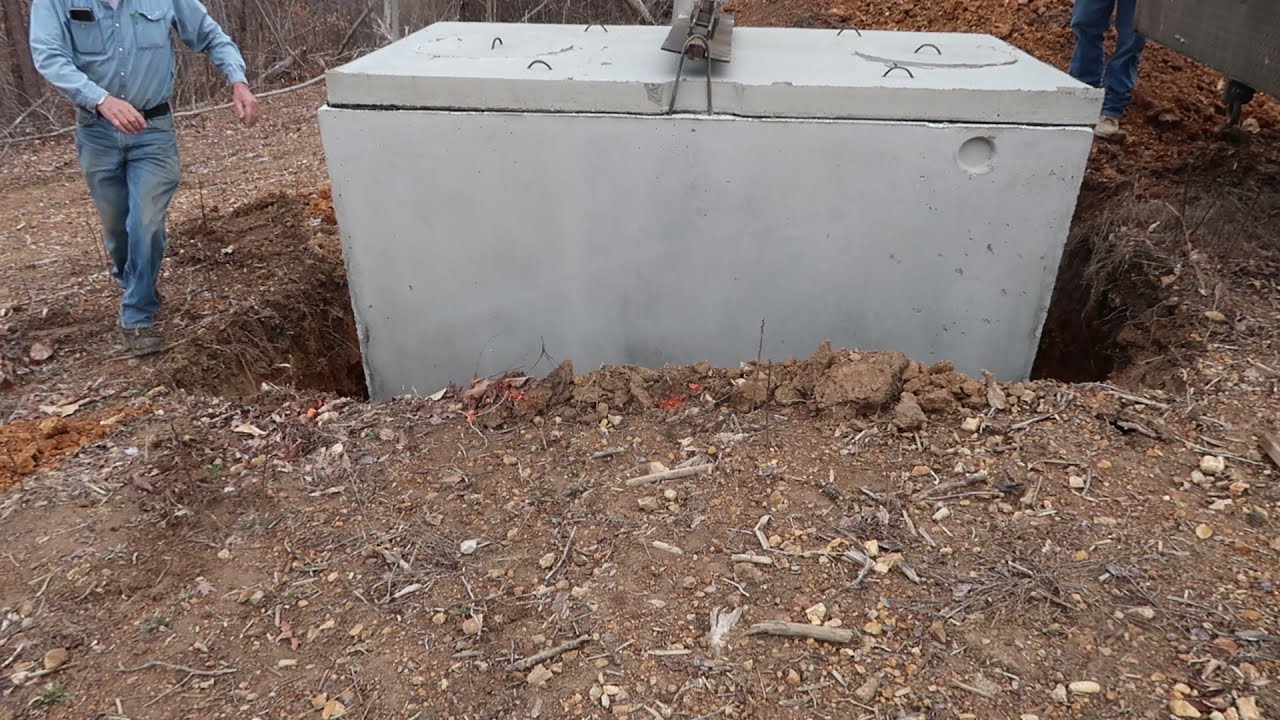 Septic Tank Install Part 1 - Setting the Septic Tank for Mom and Dad's ...
