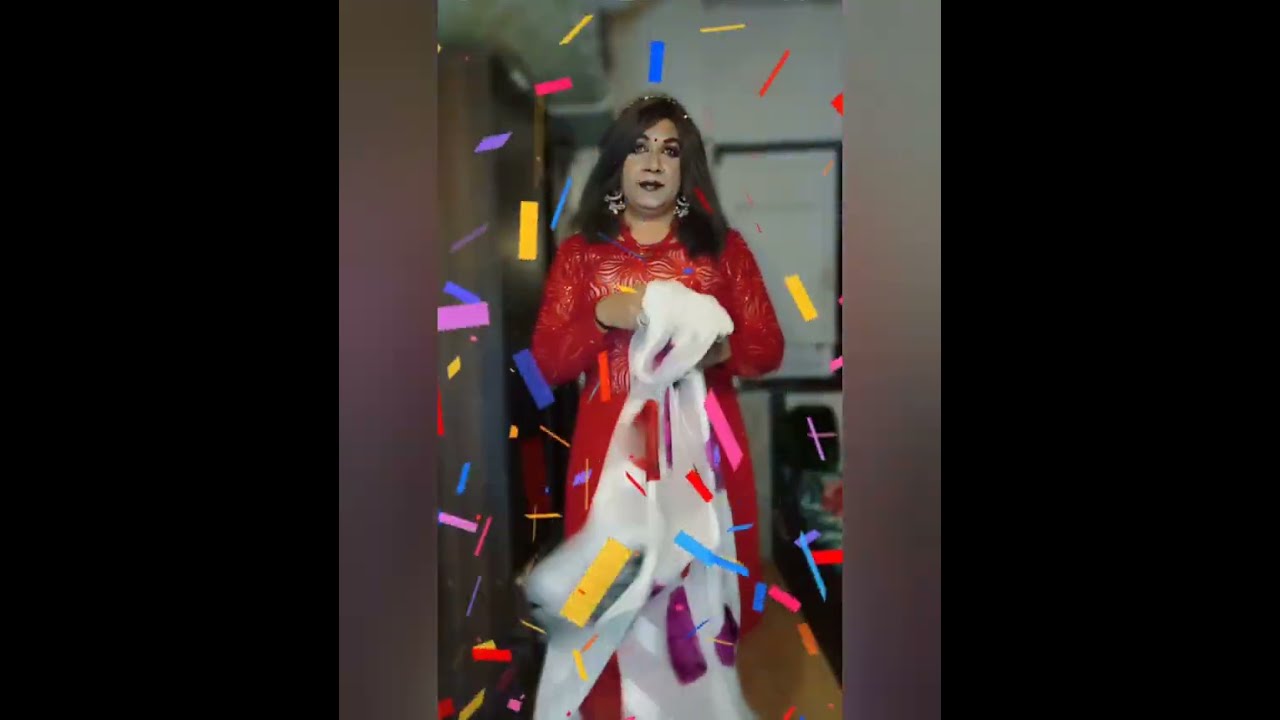 male to female removing white chiffon saree. - YouTube