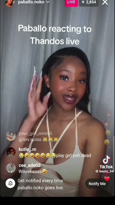 Paballo reacting to Thando s live 🙊👀 - YouTube