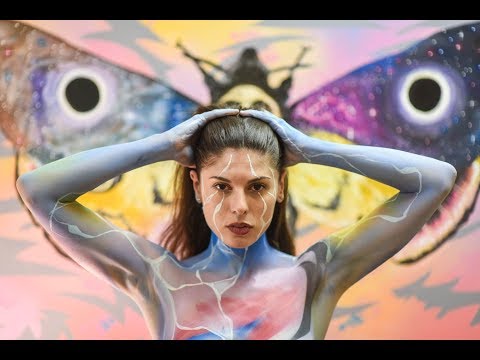 Shadia Elise Body Painted at the Hangar Los Angeles