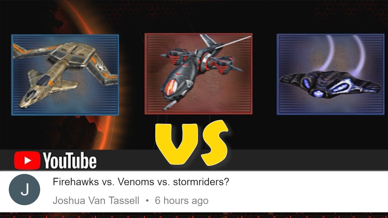 GDI Firehawk vs Nod Venom vs Scrin Stormrider - YouTube
