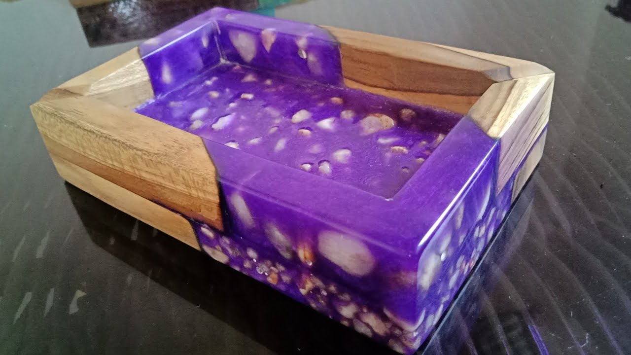Asbak dari kayu dan resin, asbak unik - Resin art - YouTube
