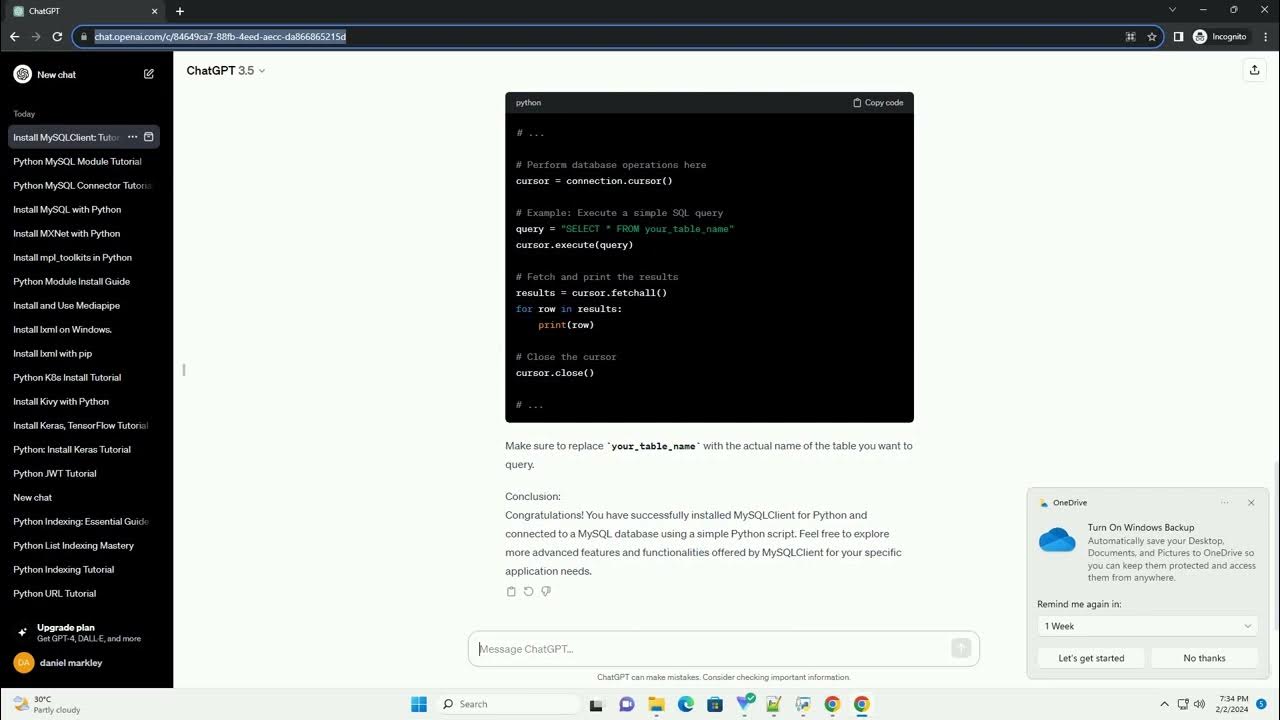 python install mysqlclient - YouTube