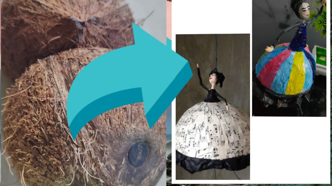 Coconut shell doll | How to make coconut shell craft - YouTube