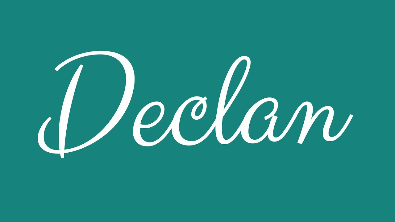 Learn how to Sign the Name Declan Stylishly in Cursive Writing - YouTube