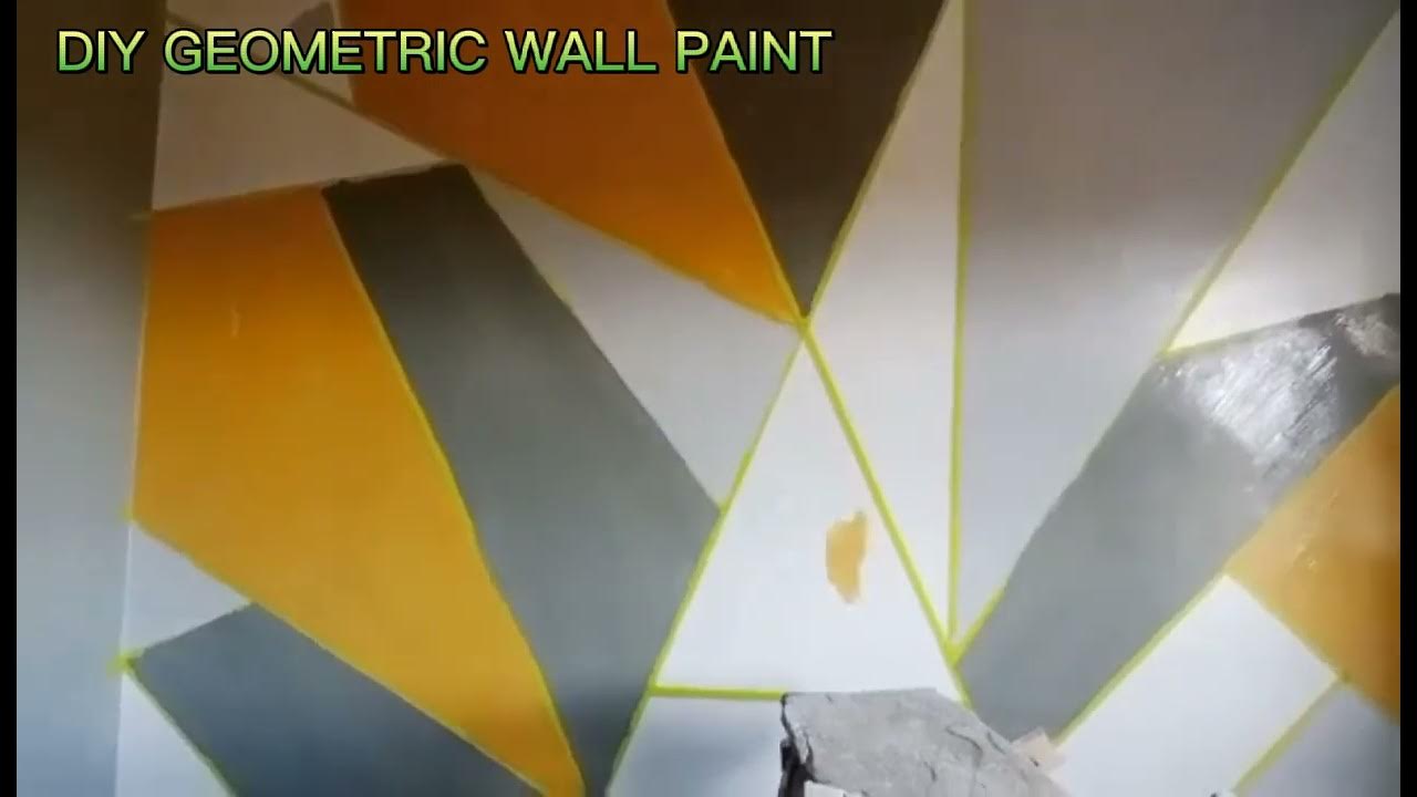 How to paint geometric wall design for beginners | Easy & Elegant wall ...