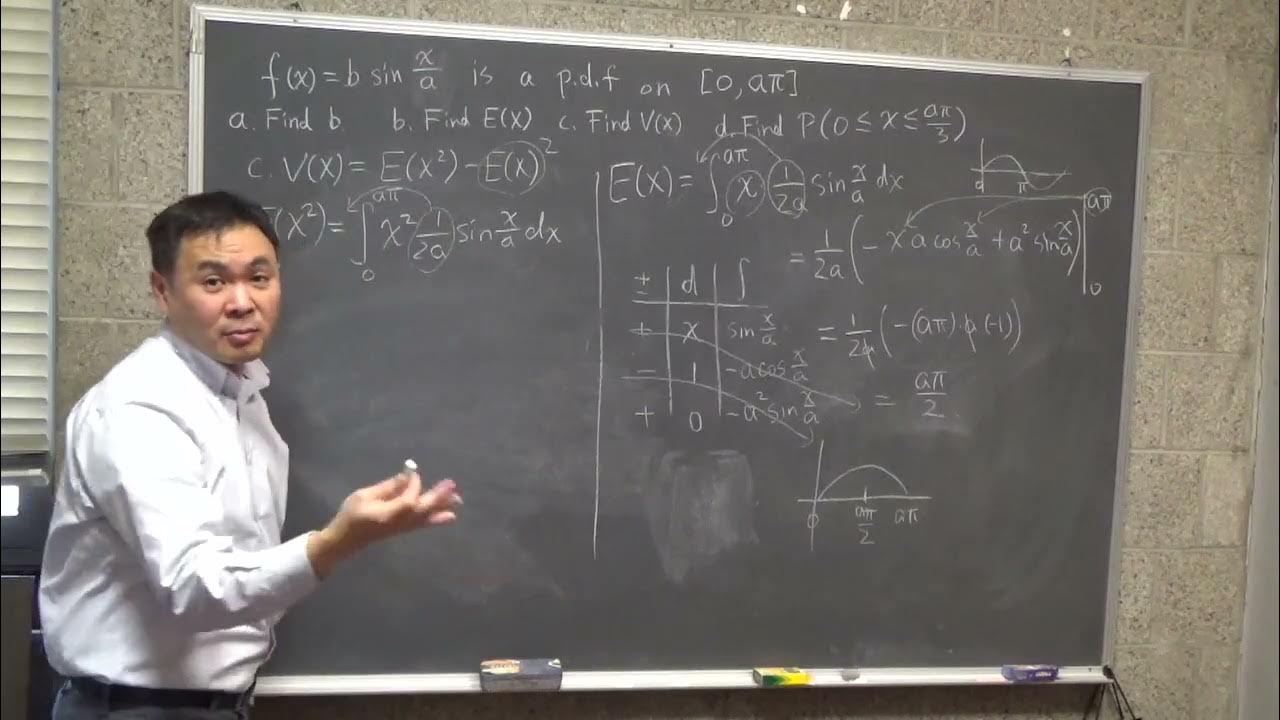 Probability density function example problem expectation and variance ...