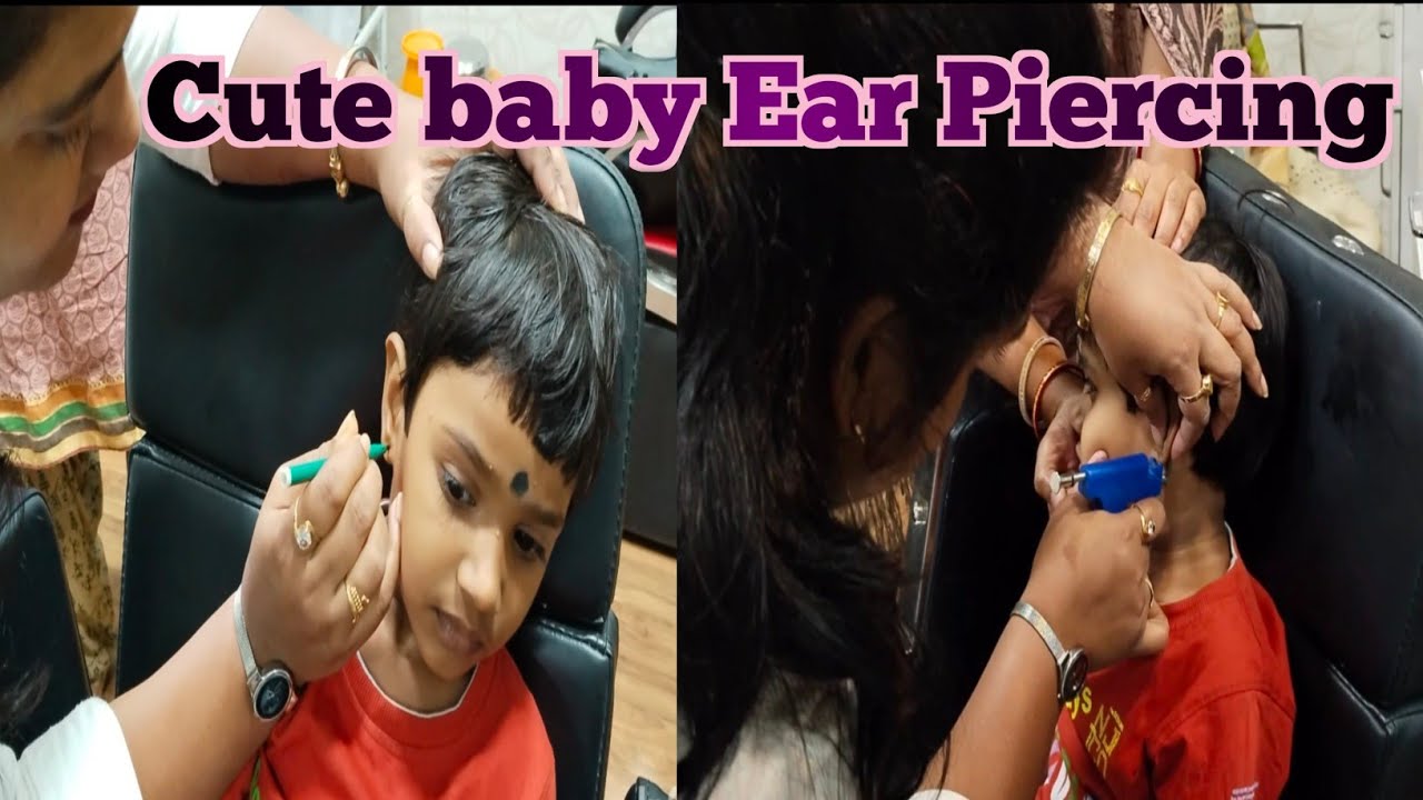 Cute baby Ear Piercing 💕💕/Step by step for beginners/Tutorial video for ...