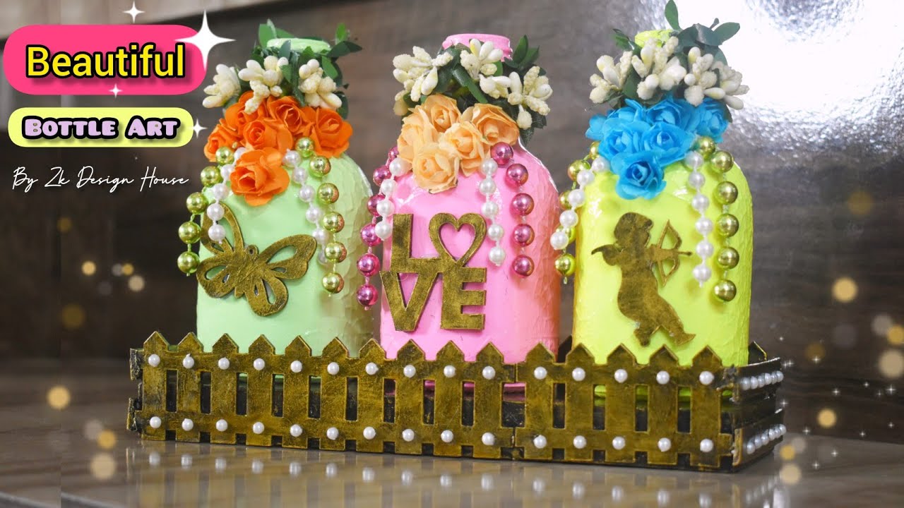 Beautiful Bottle Craft Ideas | Bottle Art for Beginners | Easy & Simple ...