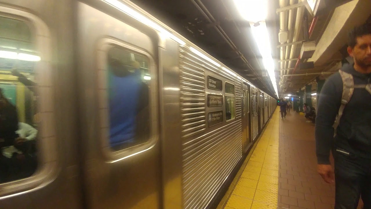 MTA: Lefferts Blvd bound R32 A train departing 125 St - YouTube