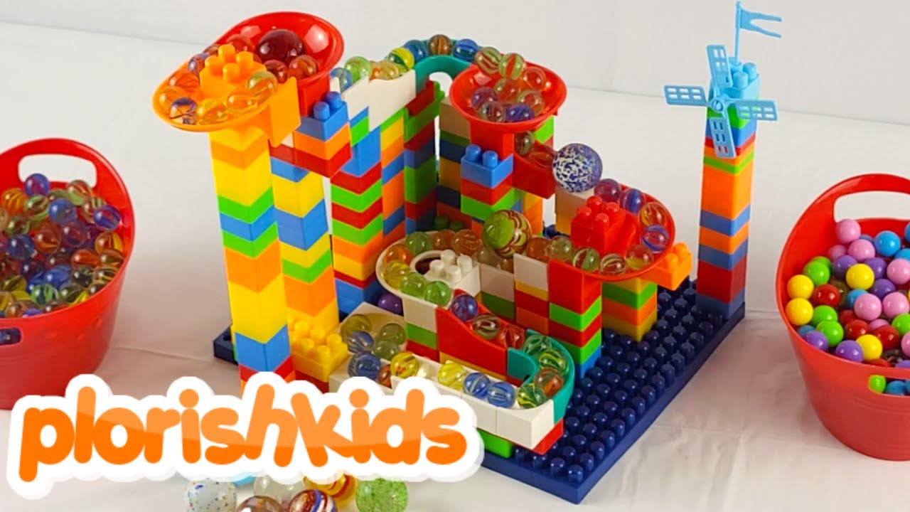 kids playing simple easy fun building blocks with marbles - YouTube