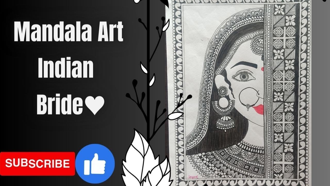 Indian beautiful bride drawing in mandala art 🥰🥰 || #drawing# ...