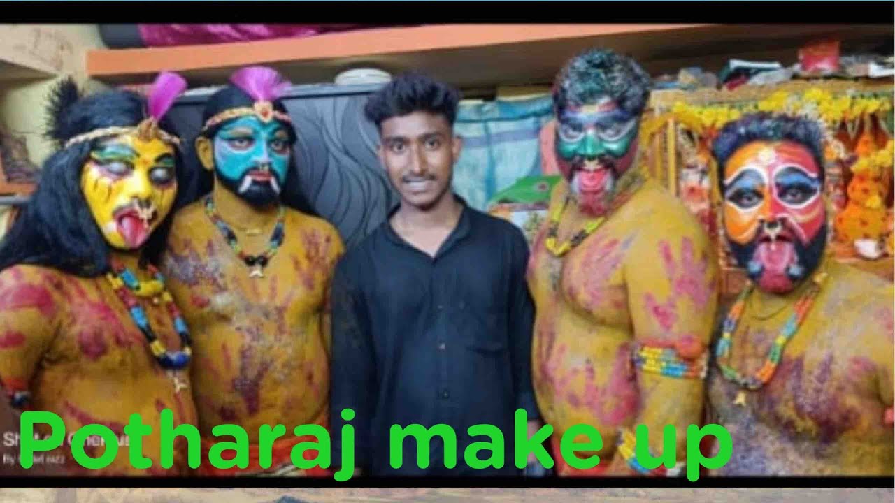 Potharaj make up | Potharaj getting ready | Ranganagra bonalu 2022 Part ...