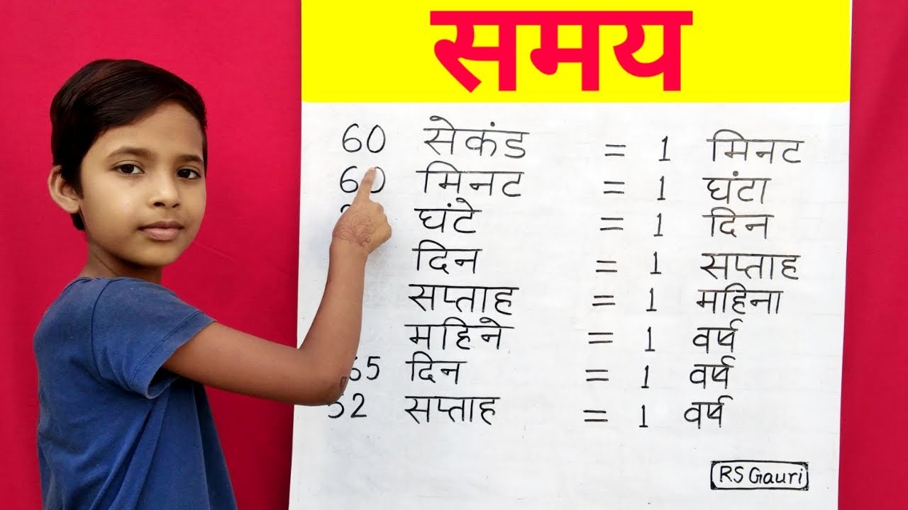 Learn Time in Hindi | Conversion of Time |Second, Minutes, Hour, Day ...