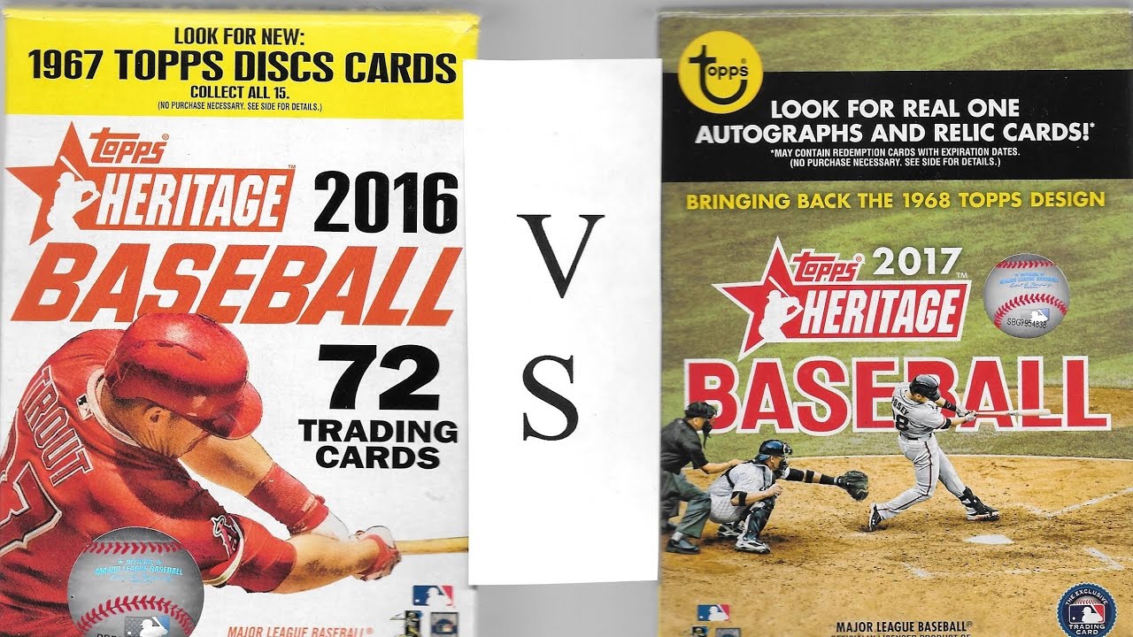 2016 VS 2017 Topps Heritage Baseball Blaster Box Break HOT BOX! - YouTube