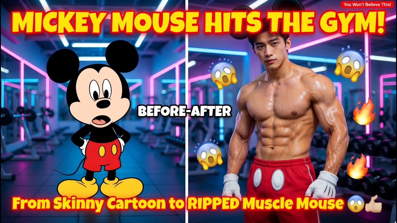 Mickey Mouse Hits the Gym in Real Life! From Skinny Cartoon to Ripped ...