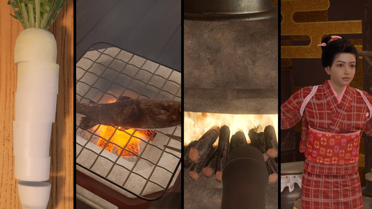 Like A Dragon Ishin - All Cooking Minigames (All Menu Recipes) - YouTube