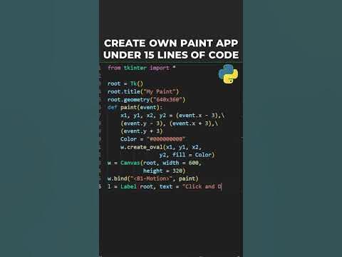 Create Your Own Paint App Under 15 Lines of Python Code #programming # ...