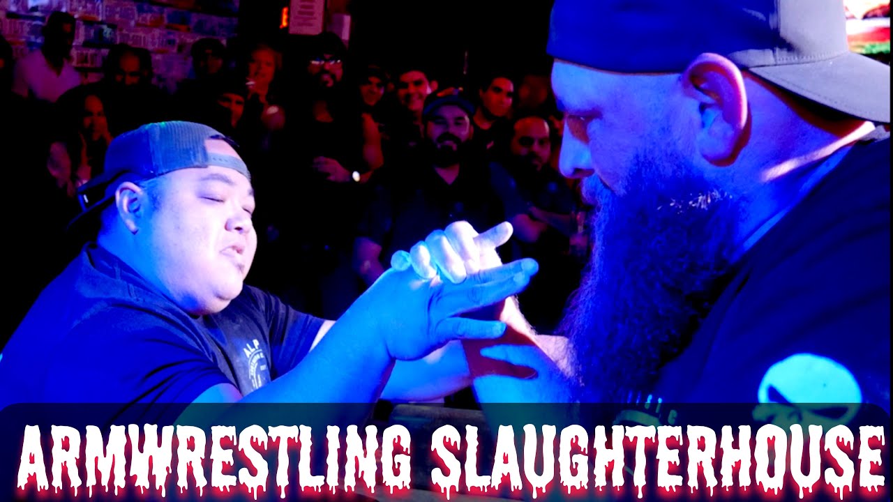 Armwrestling Slaughterhouse - Johnny Dang vs Travis Dinsmore - YouTube