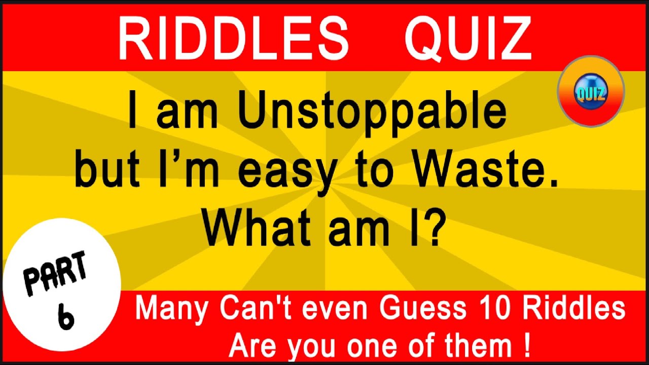 Riddle Quiz: Guess the 20 Riddles - Part 6 - YouTube