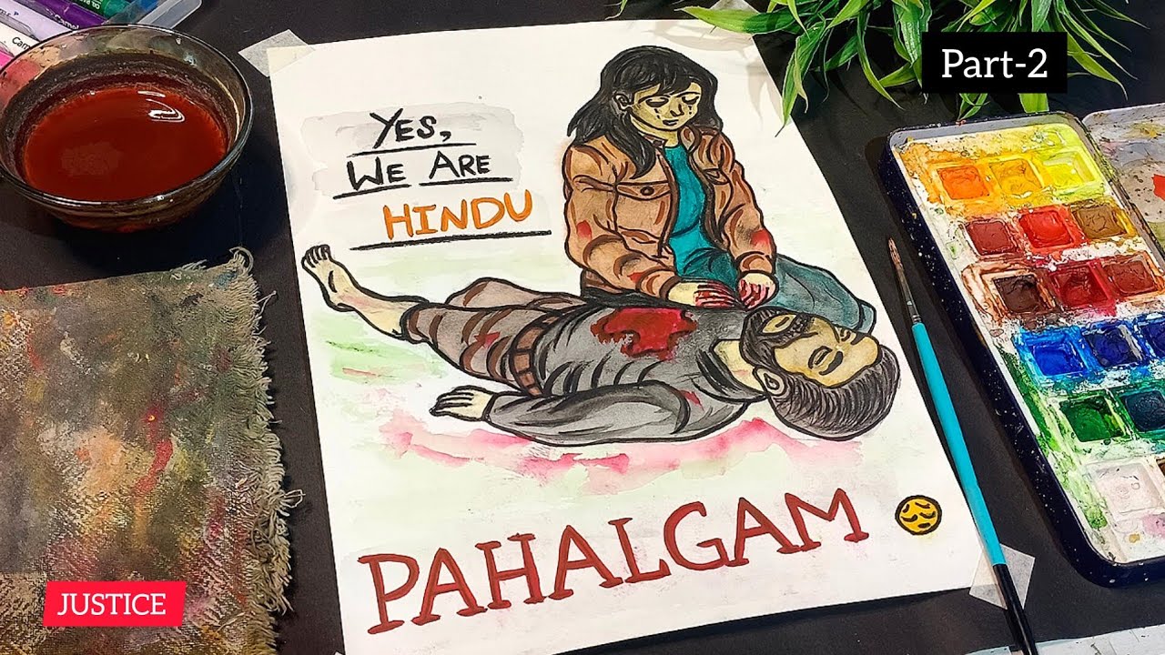 Pahalgam Attack 😔 Painting 🎨 🖌️ Drawing 🏻/ Pahalgam attack Justice ⚖️ ...