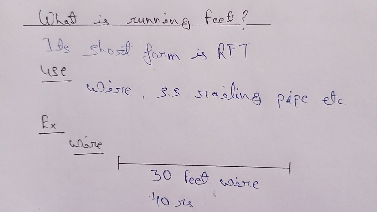 What Is Running Feet How To Calculate Running Feet YouTube