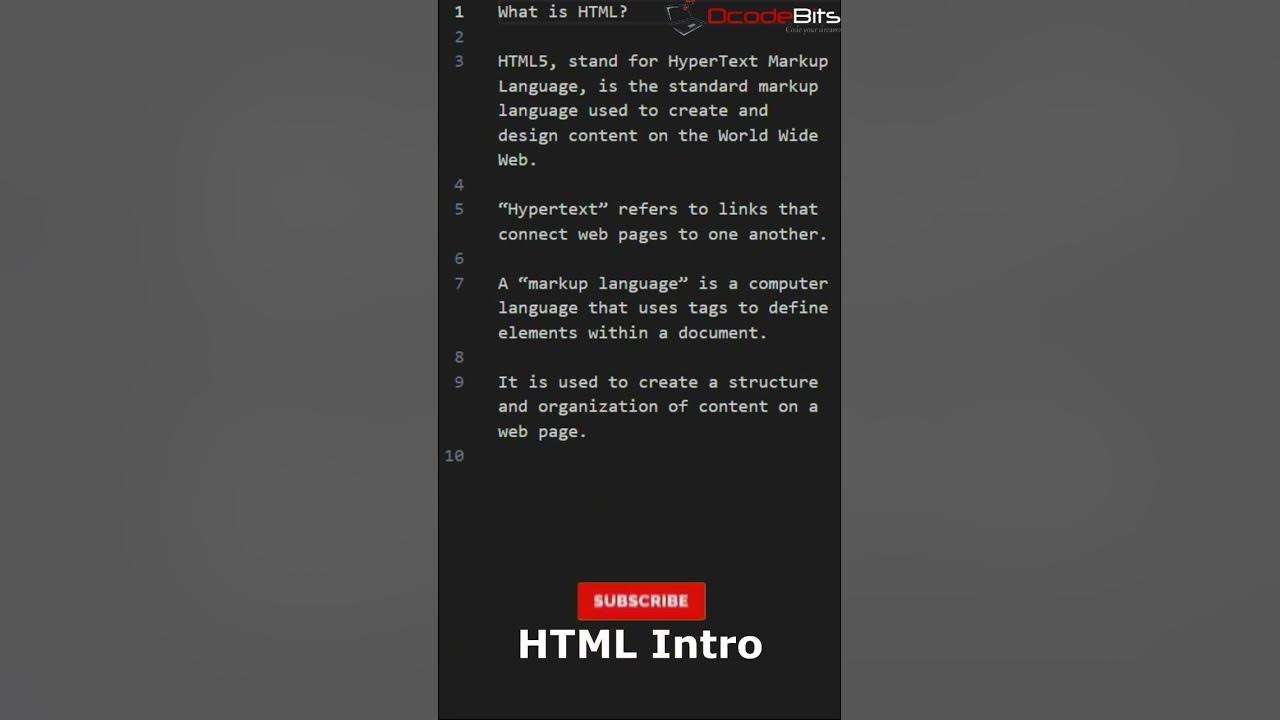 Html5 Introduction Dcodebits Html Html5 Htmltutorial Frontenddev