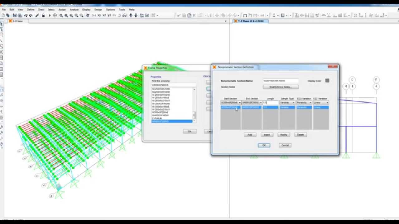 How to Define Tapered Section in SAP2000 - YouTube