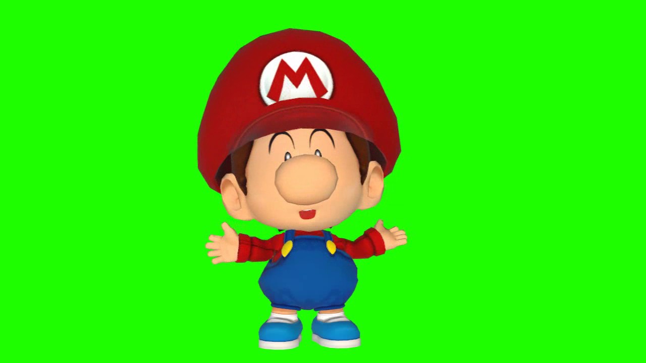baby mario cheering animated front chroma - YouTube