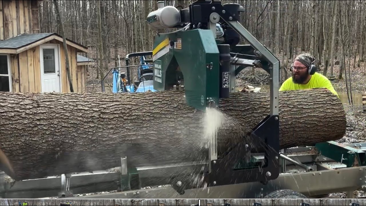 The first cuts on the sawmill of spring / EP8 / Just for Fun Off Grid ...