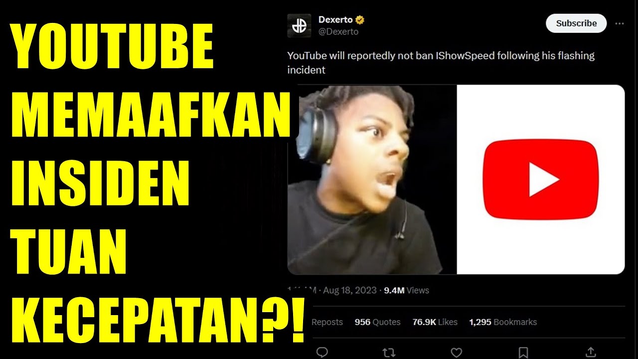 bro IShowSpeed baru saja menghindari peluru Banned Youtube... - YouTube