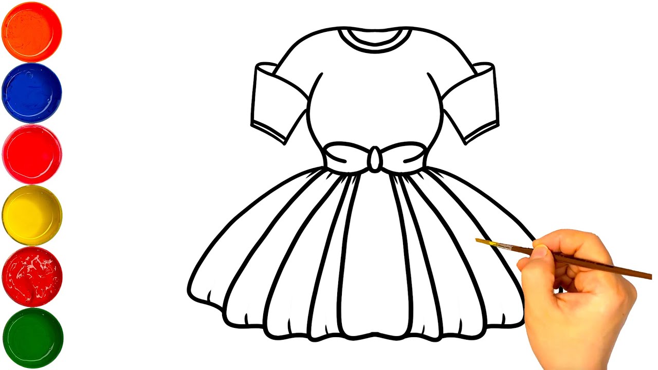 How To Draw Girl Dress Easy |Drawing and Coloring a Girl Dress |How To ...