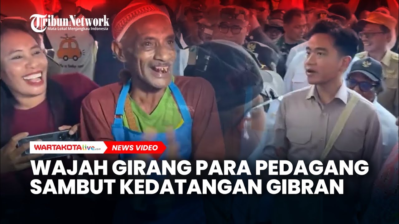 Wajah Girang Para Pedagang Sambut Kedatangan Gibran di Pasar Ikan ...